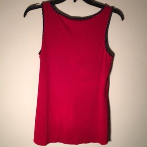 The Limited | Tops | The Limited Red Tank With Blue Polka Dot Trim ...